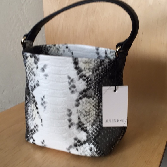 Jules Kae | Bags | Jules Kae Michelle Mini Bucket Bag Vegan Snake Nwt ...